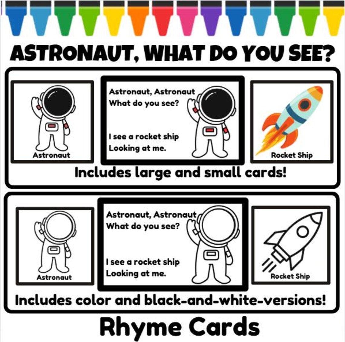 Astronaut, What Do You See? Circle Rhyme Poem Cards & Bonus Pages Space ...