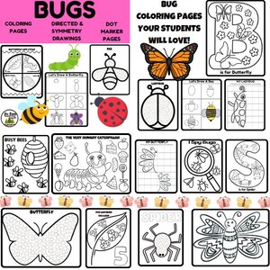 Bug and Insect Coloring and Dot Marker Pages Preschool Kindergarten ...