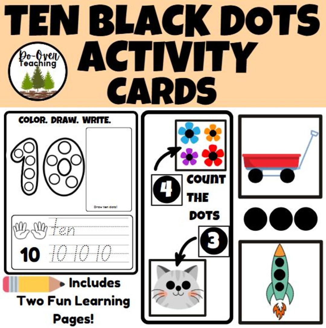 Ten Black Dots Book Companion Shape Activity Plus Academic and Coloring ...