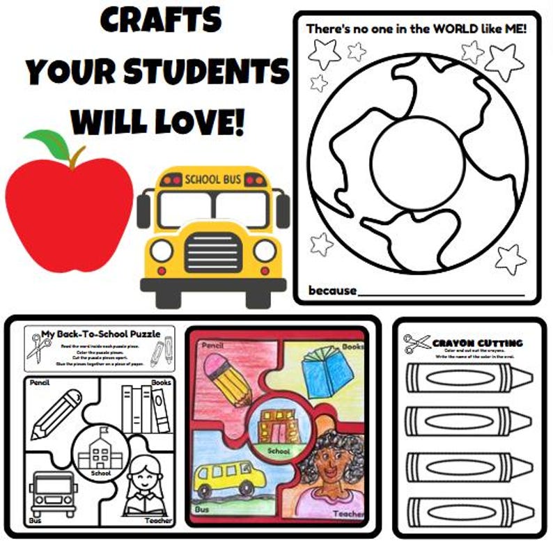 Back to School Simple Crafts No-prep Preschool and Kindergarten ...