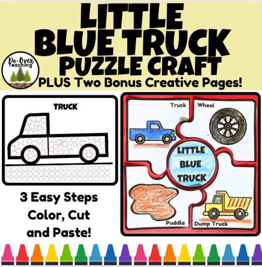 Little Blue Truck Puzzle Craft Book Companion and Bonus Learning Pages ...