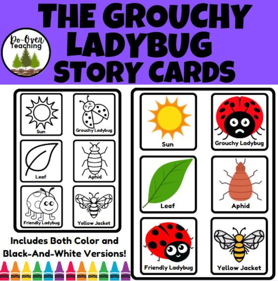 The Grouchy Ladybug Book Companion Story Cards Activity Craft Circle ...