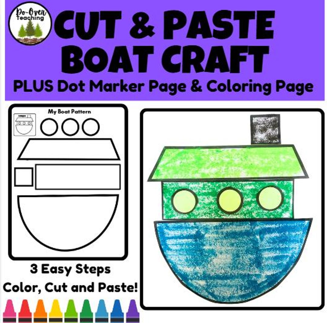 Cut and Paste Boat Transportation Simple Craft Plus Dot Marker and ...