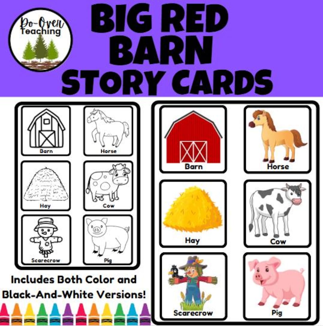 Big Red Barn Book Companion Story Cards & No-prep Craft Farm Animals - Etsy