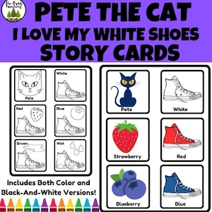 Pete the Cat, I Love My White Shoes Story Cards and No-prep Craft ...