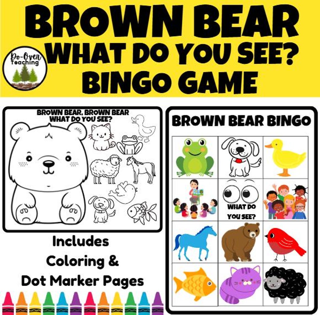 Brown Bear Brown Bear What Do You See? Book Companion Bingo Game Plus ...