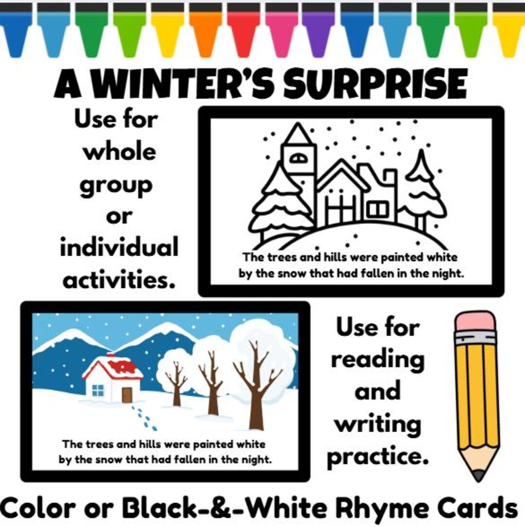 A Winter's Surprise Circle Counting Rhyme Poem Cards and Bonus ...