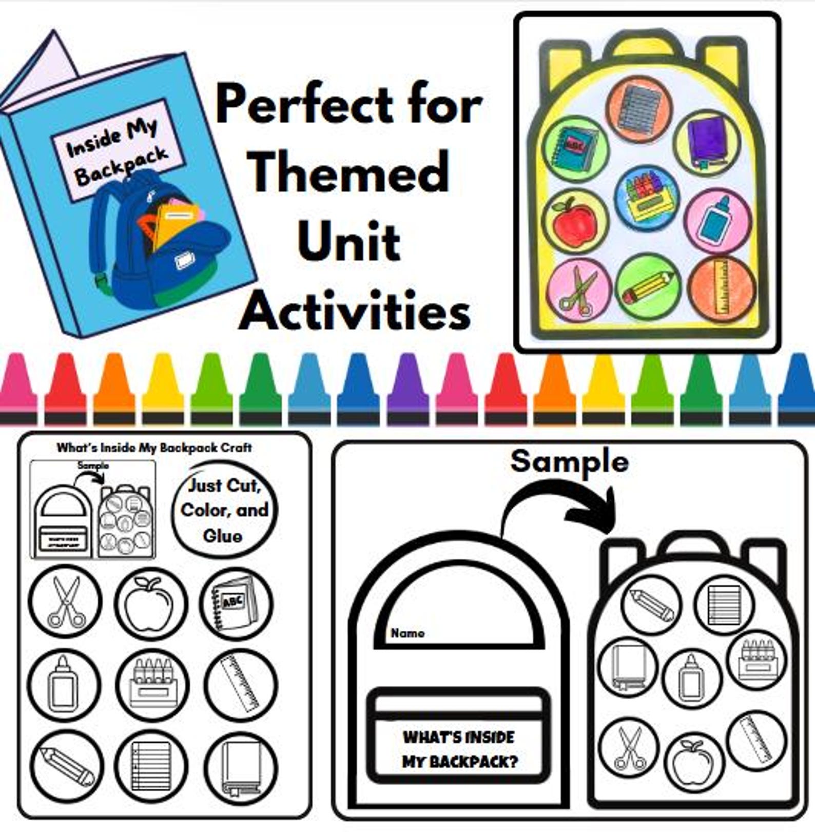What is in My Backpack Craft and Bonus Learning Pages Back to School ...
