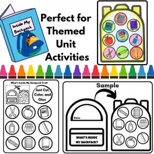 What is in My Backpack Craft and Bonus Learning Pages Back to School ...