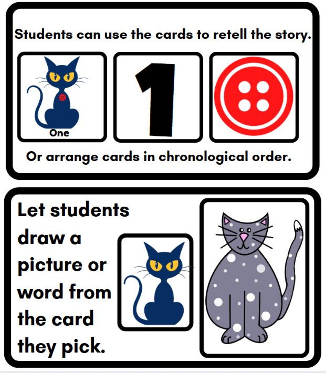 Pete the Cat and His Groovy Buttons Story Cards and No-prep Craft ...