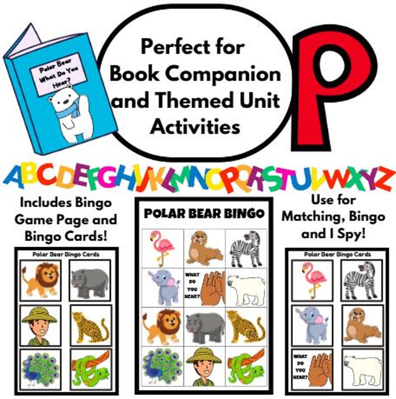 Polar Bear Polar Bear What Do You Hear? Book Companion Bingo Game Plus ...