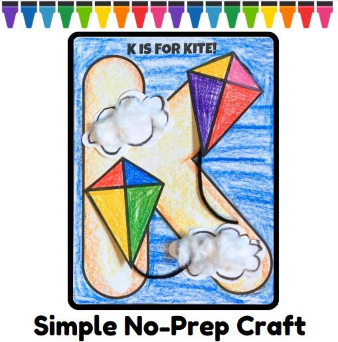 K is for Kite Cut and Paste Weather Craft No-prep Letter K Activity - Etsy