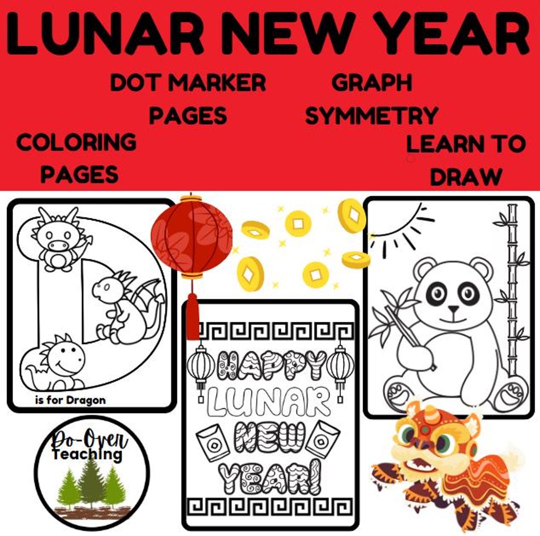 Lunar New Year Holiday Coloring and Dot Marker Pages Preschool ...
