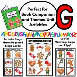 Gingerbread Christmas Winter Bingo Game Plus Coloring and Dot Marker ...