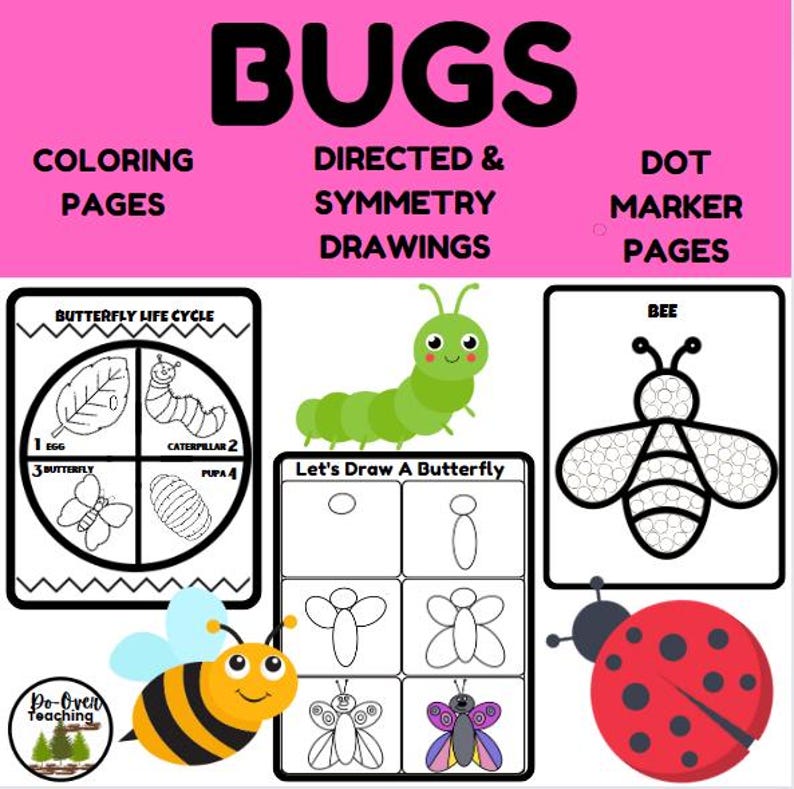 Bug and Insect Coloring and Dot Marker Pages Preschool Kindergarten ...