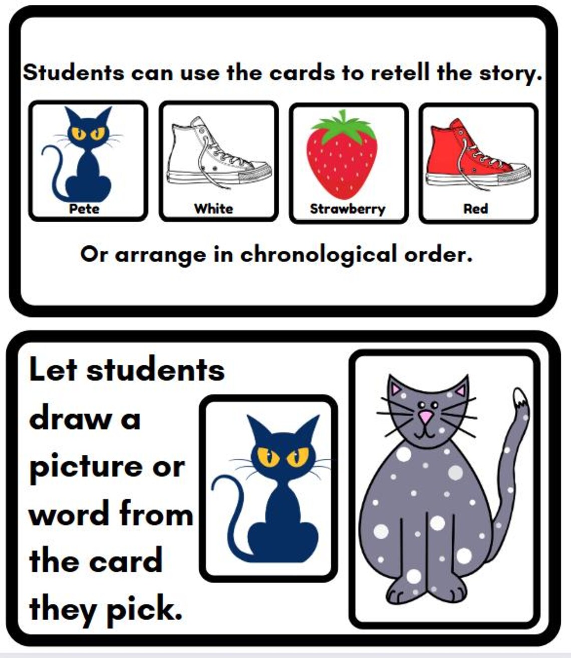 Pete the Cat, I Love My White Shoes Story Cards and No-prep Craft ...