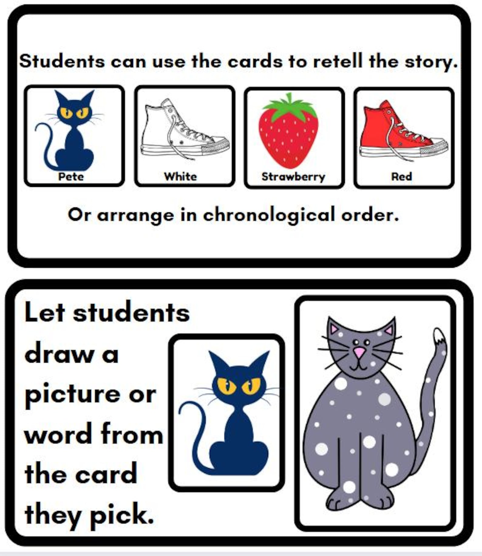 Pete the Cat, I Love My White Shoes Story Cards and No-prep Craft ...
