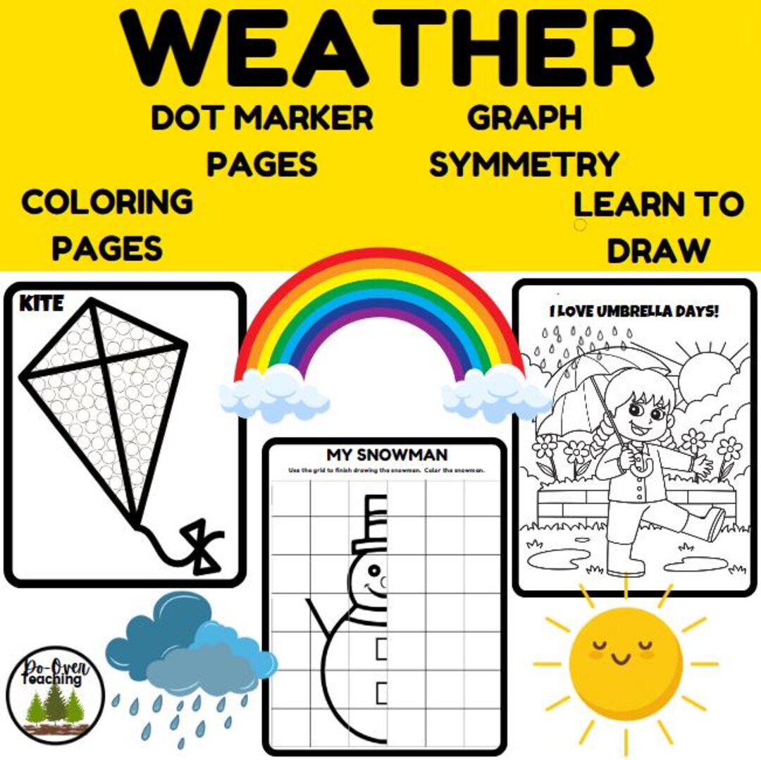 Weather Coloring and Dot Marker Pages Preschool Kindergarten Curriculum ...