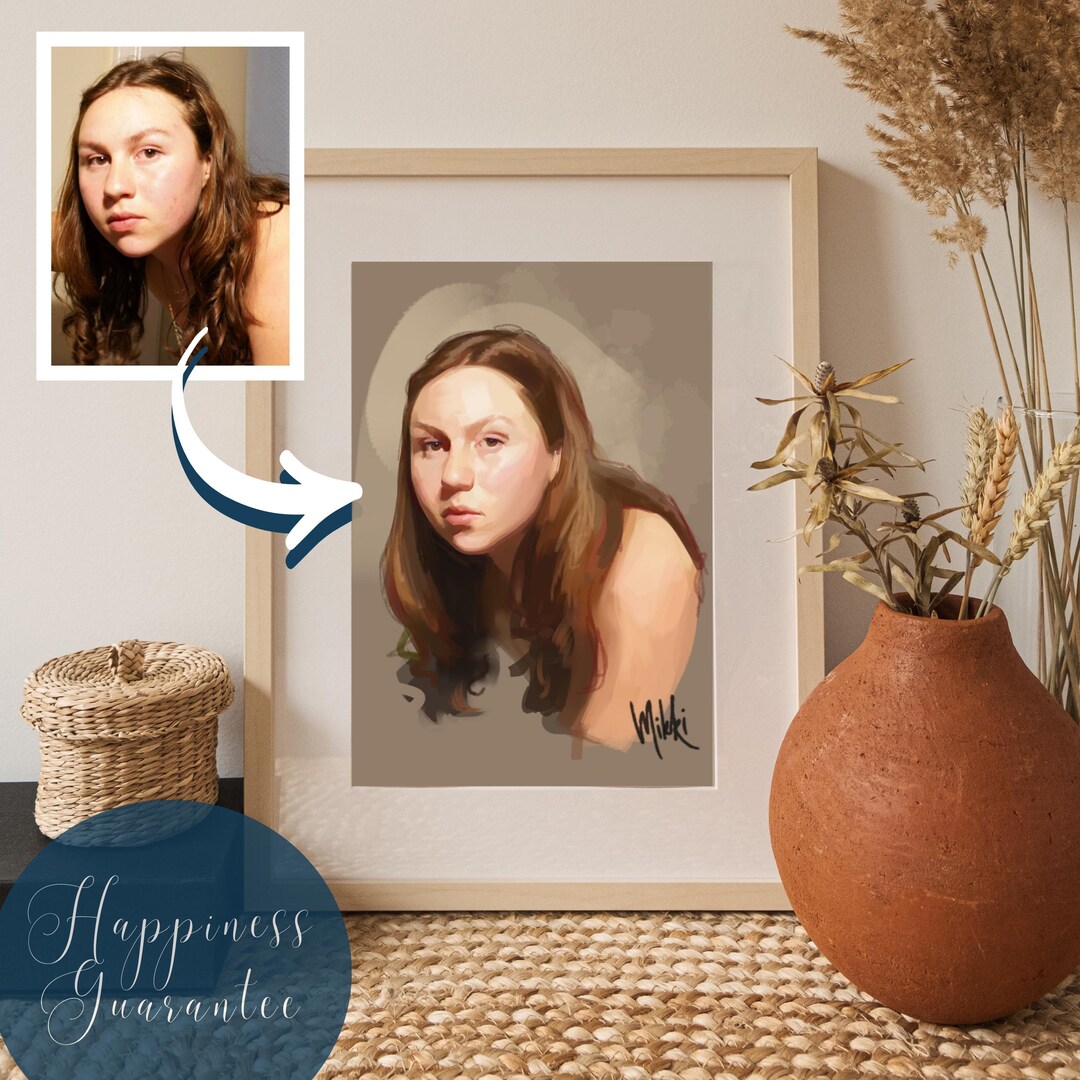 Custom Painting Portrait Art for Family Gift Idea Wedding Present for ...
