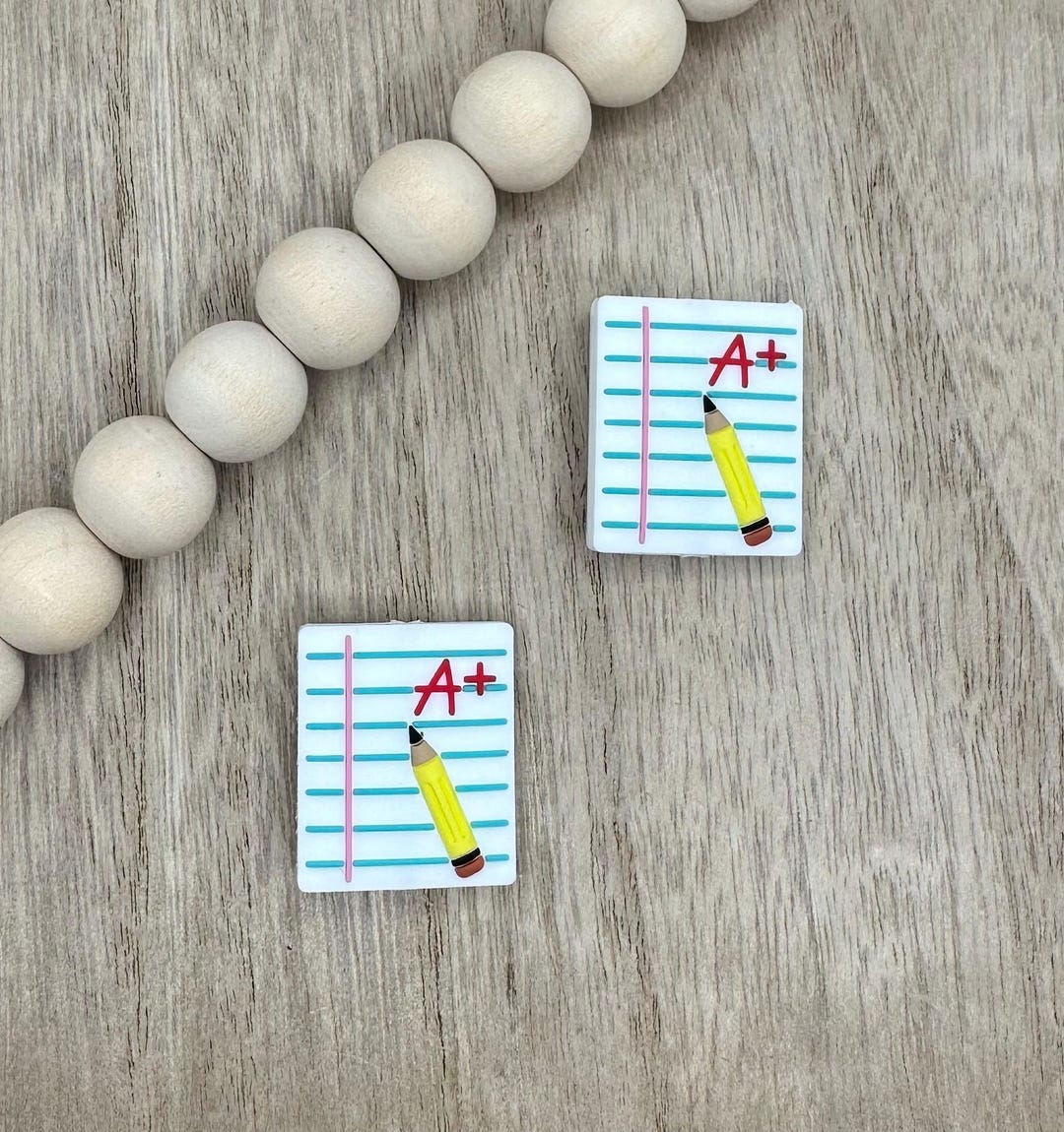 Teacher A Plus Notebook Silicone Focal Beads - Etsy