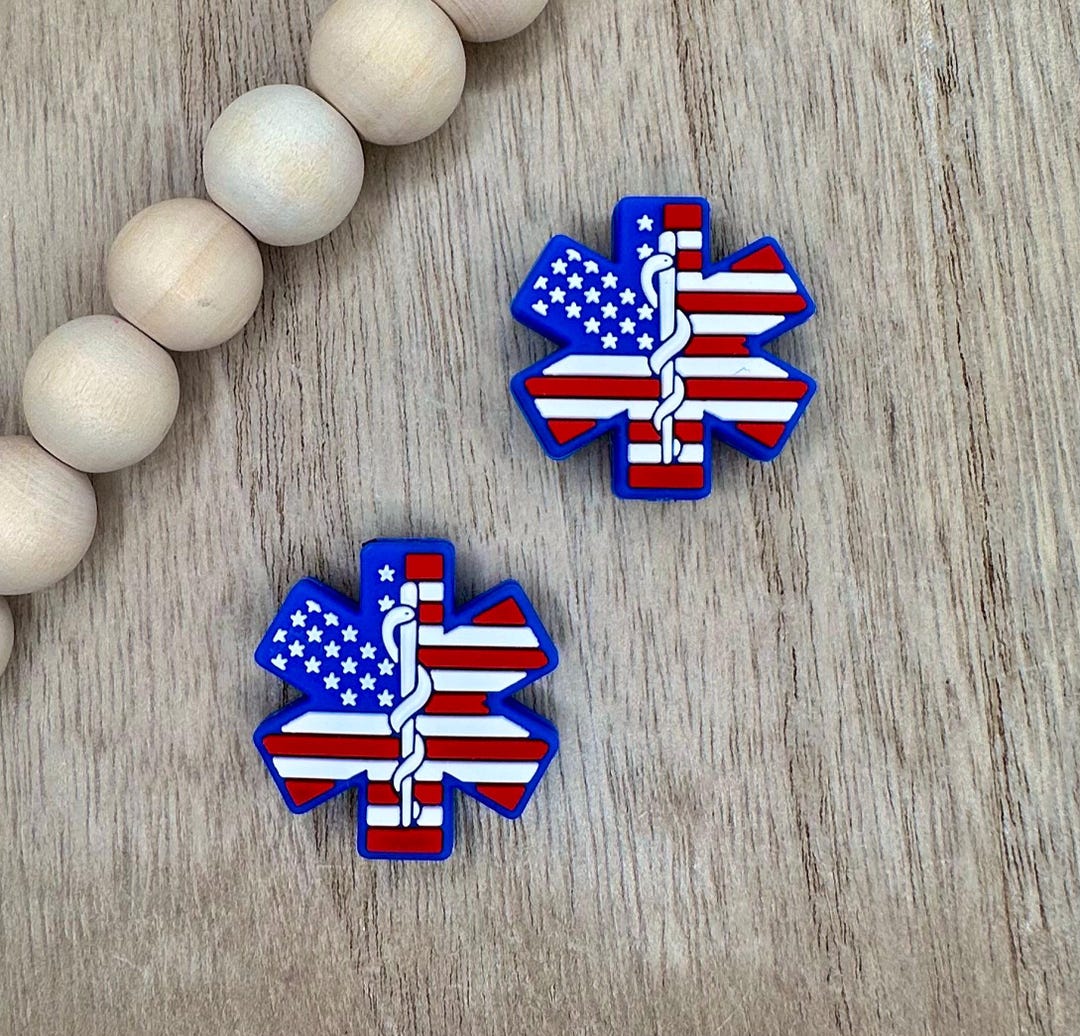 EMT American Flag Silicone Focal Beads - Etsy