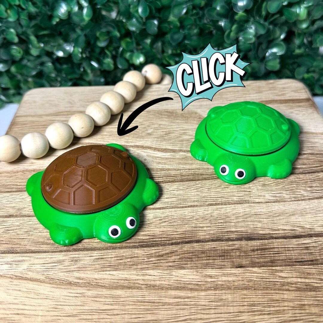 Turtle Clicker Fidget Toy | 3D Printed Keychain - Etsy UK