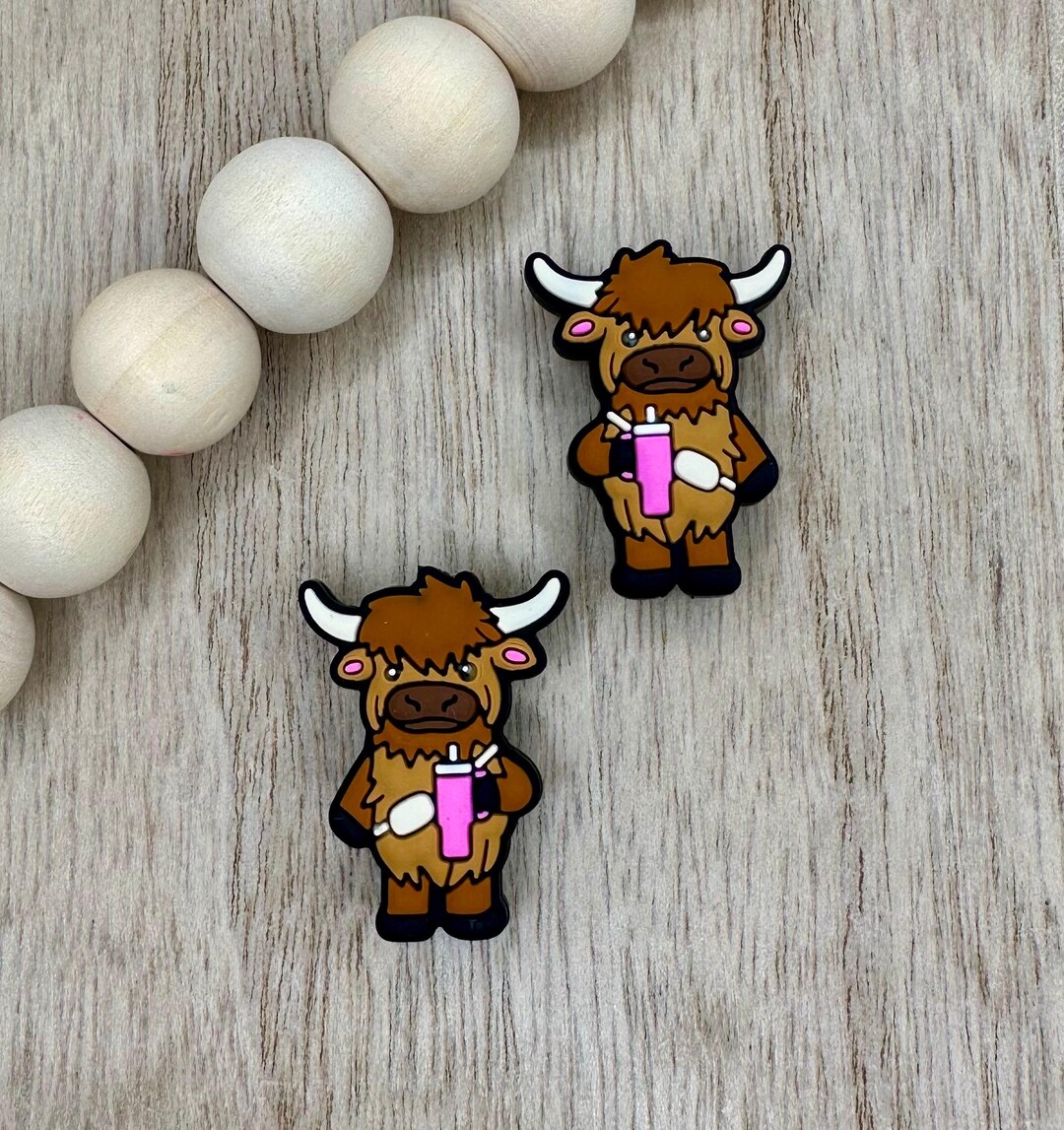 Boujee Cow Highland Silicone Focal Beads - Etsy