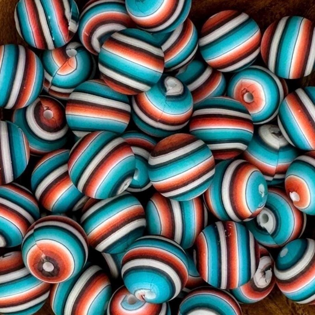 Pastel Serape Western 15mm Round Printed Silicone Beads - Etsy