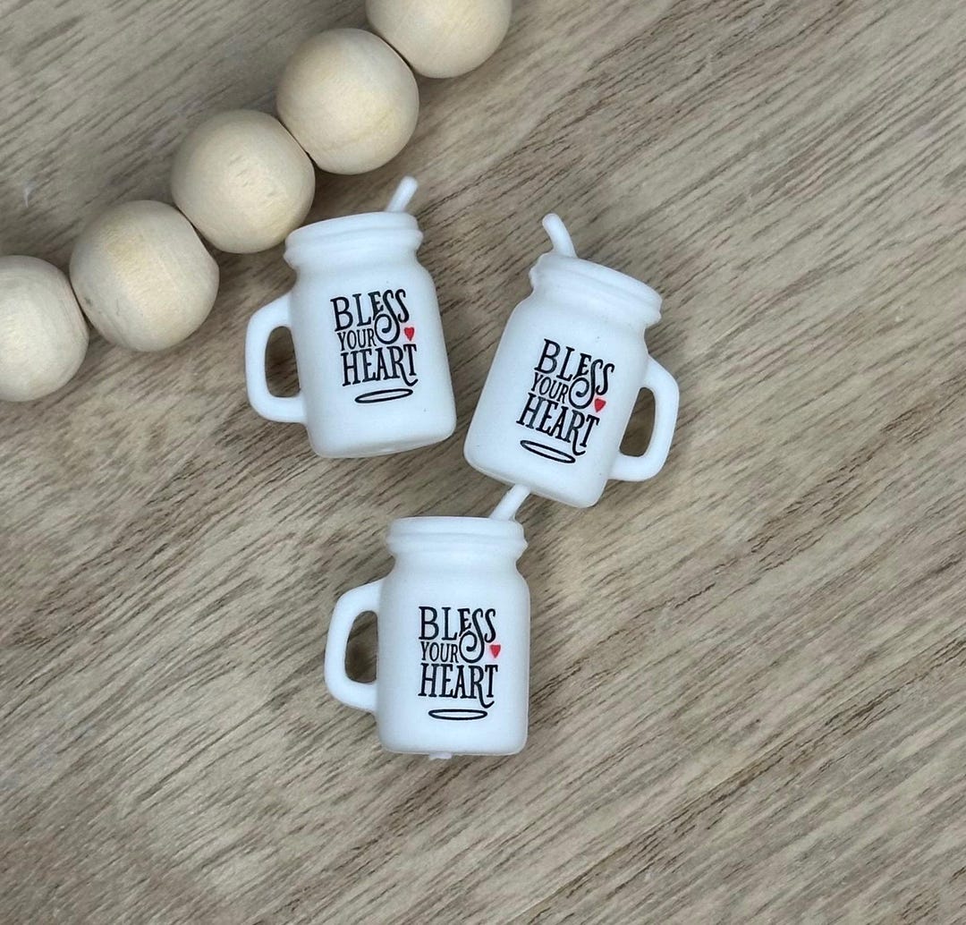 Bless Your Heart Mason Jar 3D Silicone Focal Beads - Etsy