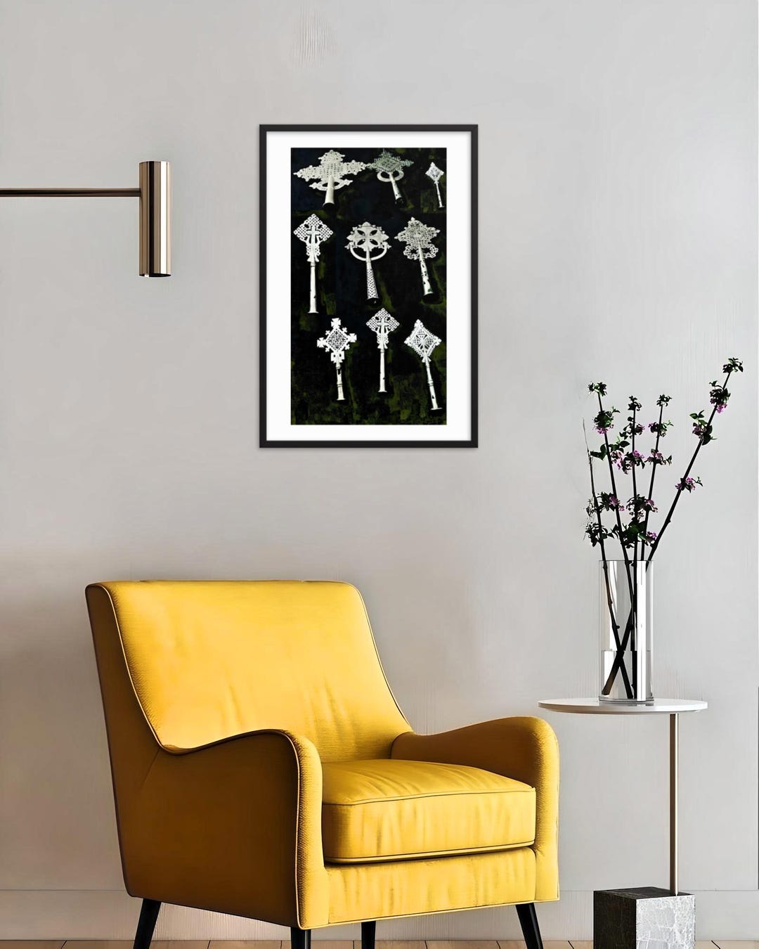 Ethiopian Orthodox Framed Vintage Holy Cross Poster Wall Art, Partly ...