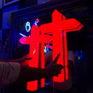 Handmade Cross Sign Light Weeknd Gifts Hollywood Gifts Weekend Vibes ...