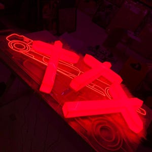Handmade Cross Sign Light Weeknd Gifts Hollywood Gifts Weekend Vibes ...