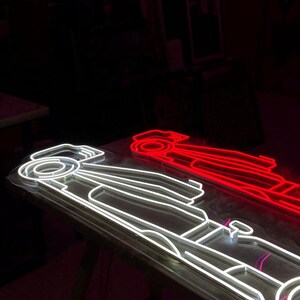 F1 Car Neon Sign - Racing Logo Neon Light for Bedroom, Bar, or Man Cave ...