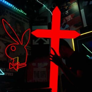 Handmade Cross Sign Light Weeknd Gifts Hollywood Gifts Weekend Vibes ...