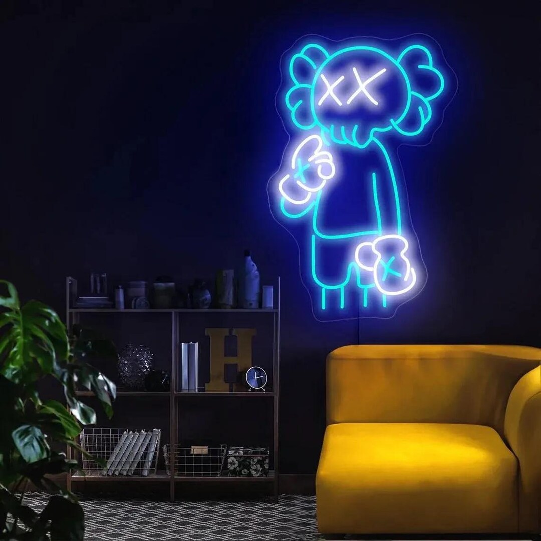 Handmade Kaws Neon Sign | Kaws Led Neon | Kaws Sign | Anime Neon Sign ...