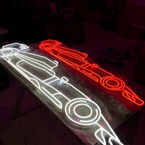 F1 Car Neon Sign - Racing Logo Neon Light for Bedroom, Bar, or Man Cave ...
