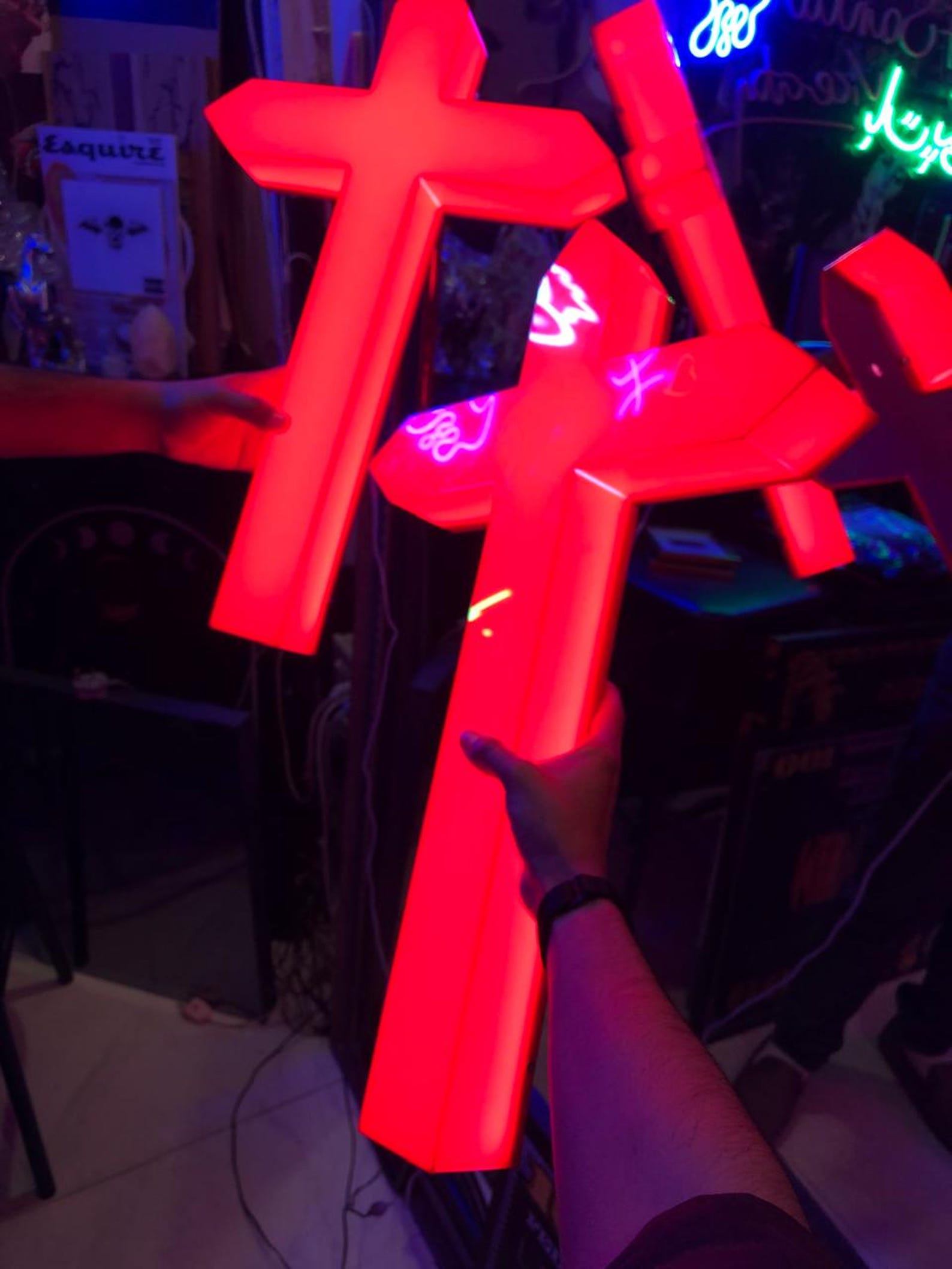 Handmade Cross Sign Light Weeknd Gifts Hollywood Gifts Weekend Vibes ...