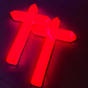 Handmade Cross Sign Light Weeknd Gifts Hollywood Gifts Weekend Vibes ...
