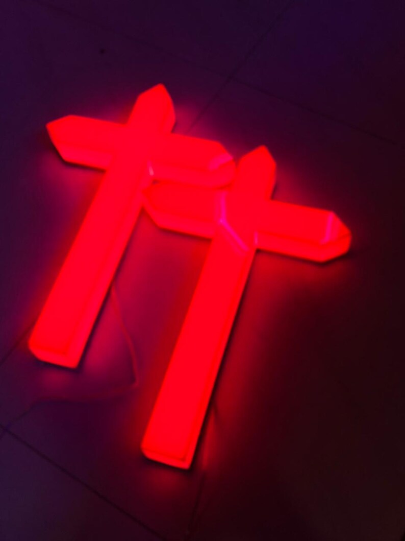 Handmade Cross Sign Light Weeknd Gifts Hollywood Gifts Weekend Vibes ...