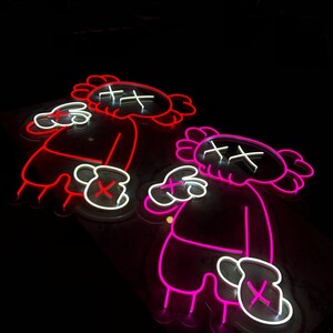 Handmade Kaws Neon Sign | Kaws Led Neon | Kaws Sign | Anime Neon Sign ...