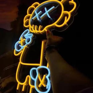 Handmade Kaws Neon Sign | Kaws Led Neon | Kaws Sign | Anime Neon Sign ...