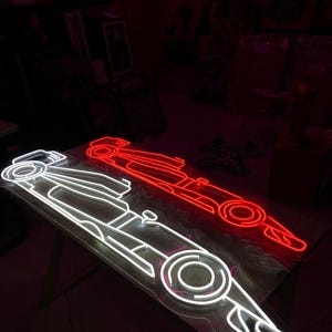 F1 Car Neon Sign - Racing Logo Neon Light for Bedroom, Bar, or Man Cave ...