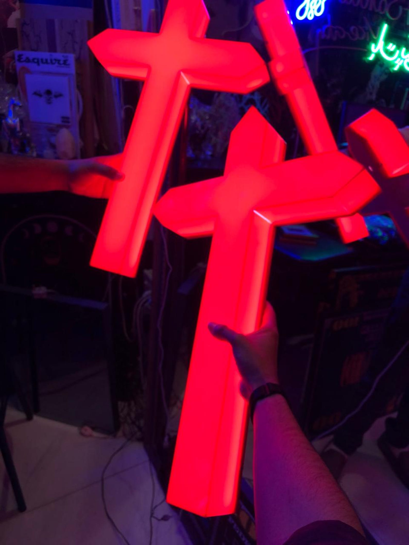 Handmade Cross Sign Light Weeknd Gifts Hollywood Gifts Weekend Vibes ...