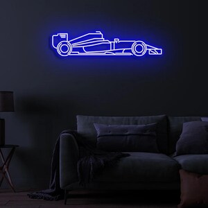 F1 Car Neon Sign - Racing Logo Neon Light for Bedroom, Bar, or Man Cave ...