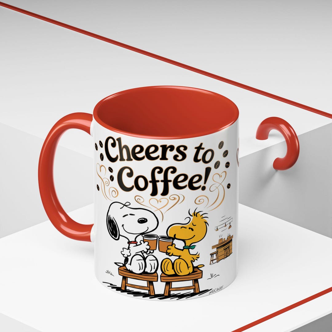 Snoopy Coffee Mug, Cheers to Coffee Ceramic Cup, Gift for Coffee Lovers ...