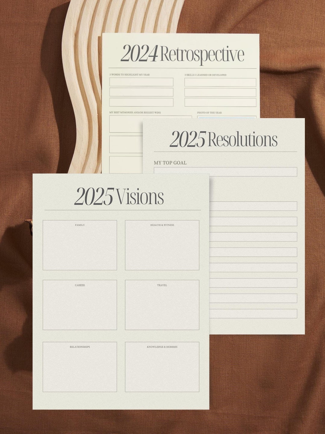 2025 New Year's Reflection, Vision, and Affirmation Resolutions Packet ...