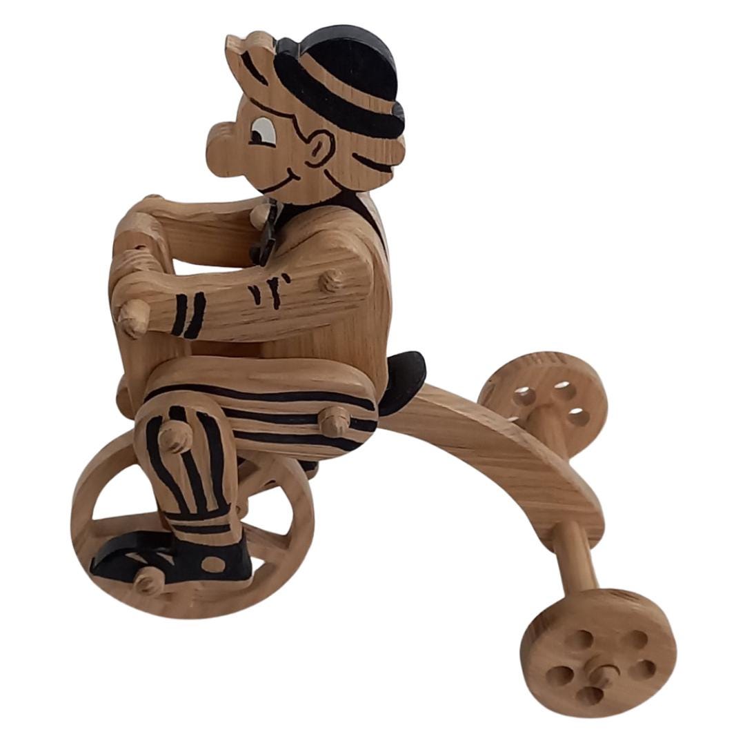 Children's Toy, Moving Clown on Wheels, Handmade, Made of Wood, Covered ...