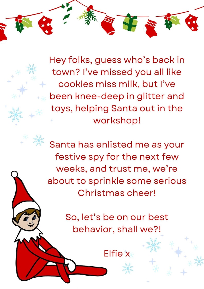 Elf on the Shelf Letter - Etsy