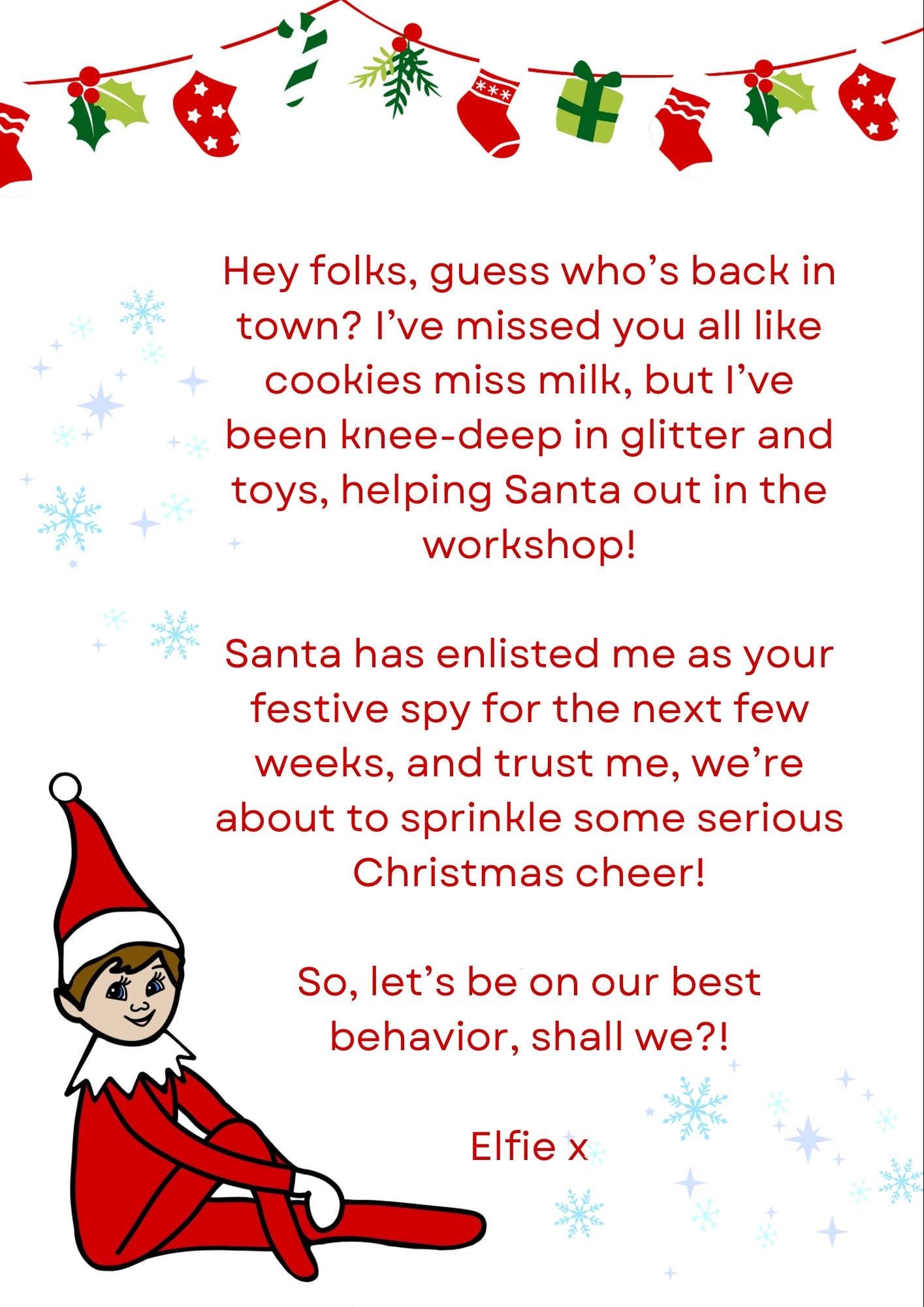 Elf on the Shelf Letter - Etsy