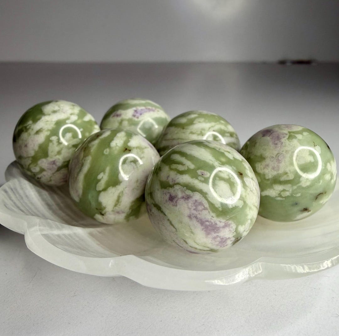 Polished Peace Jade Mini Sphere | Calming Crystal Decor, 15-20mm - Etsy